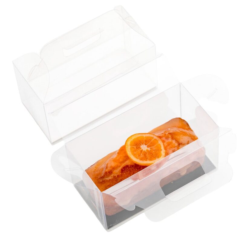 Transparante cake doos met mat zwarte inleg - Belofe verpakkingen